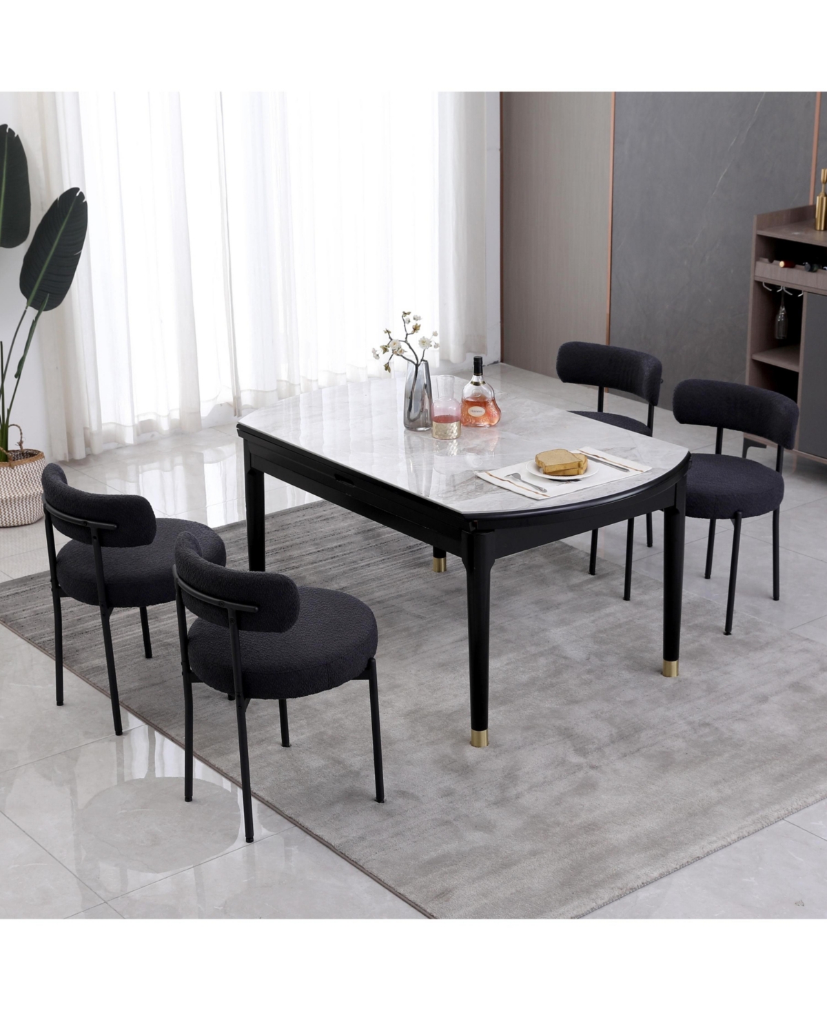 Click here for Dyhome Boucle Dining Chairs Set of 4  Upholstered... prices