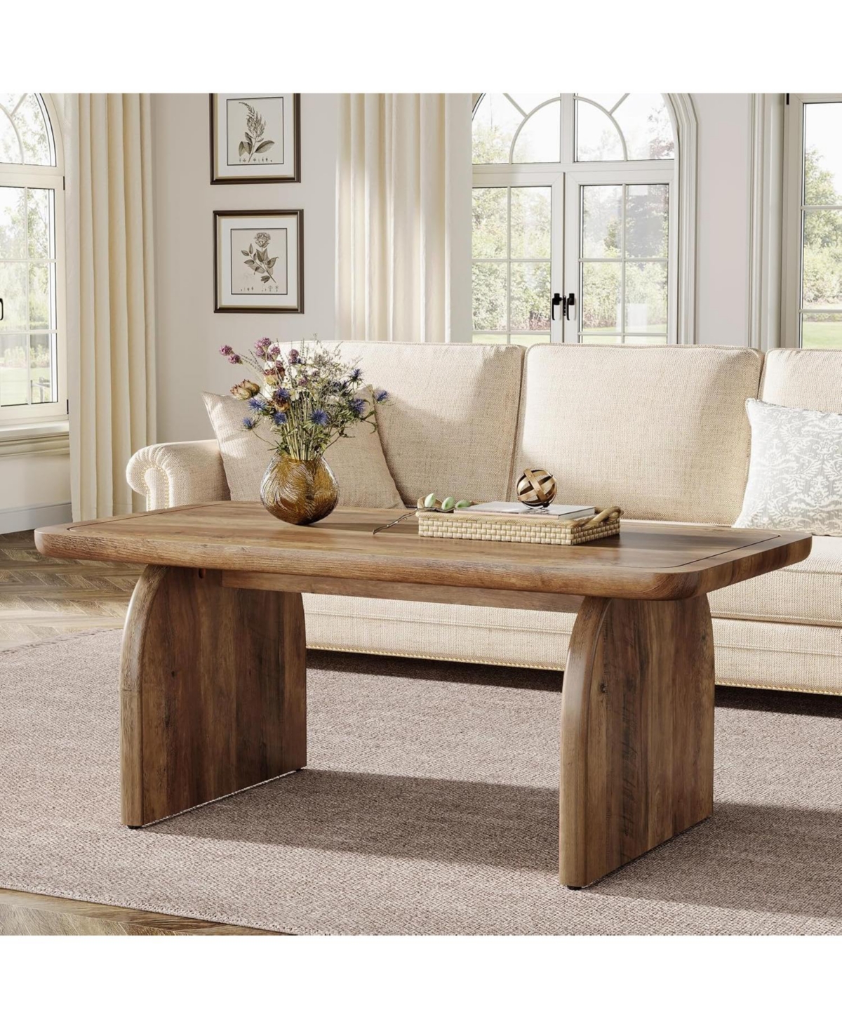 Click here for Tribesigns Rectangle Coffee Table  47-Inch Wood Re... prices