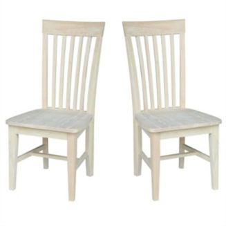 Slickblue Set of 2 - Mission Style Unfinished Wood Dining Chair with ...