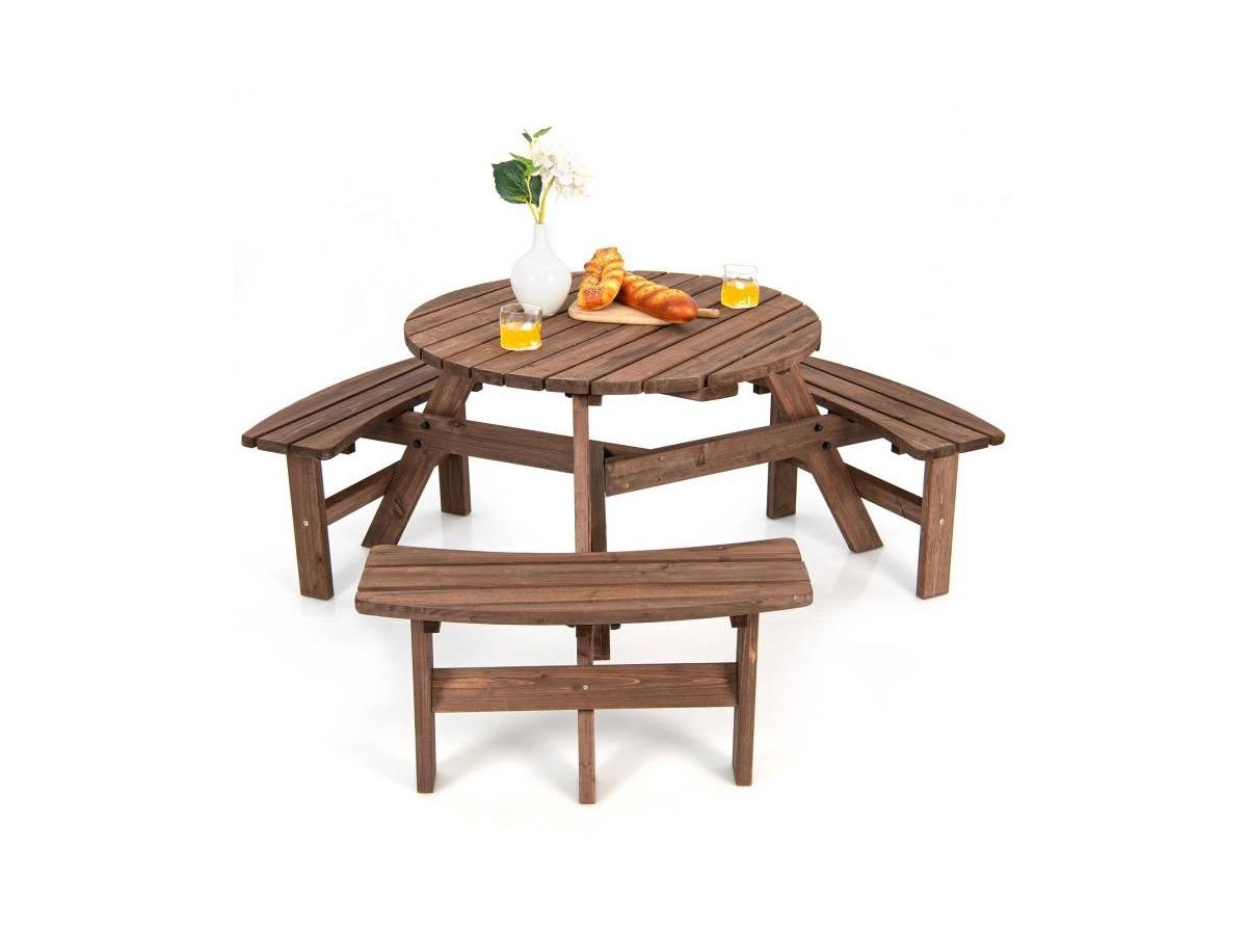 Click here for Slickblue Outdoor Picnic Table with 3 Benches for... prices