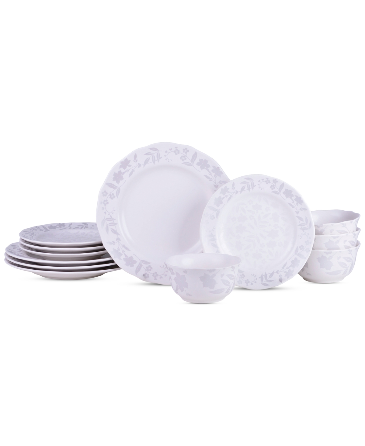 Click here for 222 Fifth Refreshed Floral White Porcelain 12 Pc.... prices