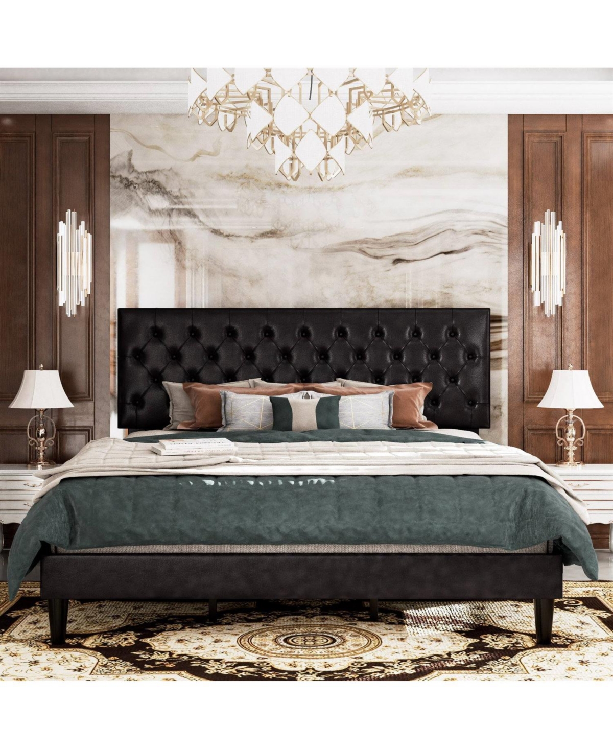 Click here for Upholstered Faux Leather Platform Bed – Tuf... prices