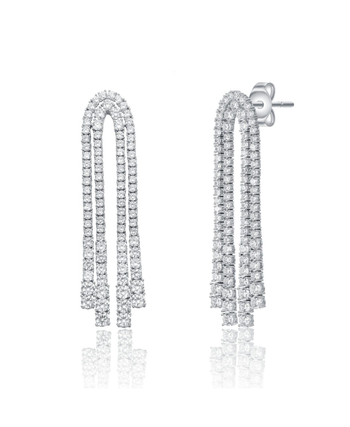 Click here for White Gold Plated Cubic Zirconia Linear Waterfall... prices