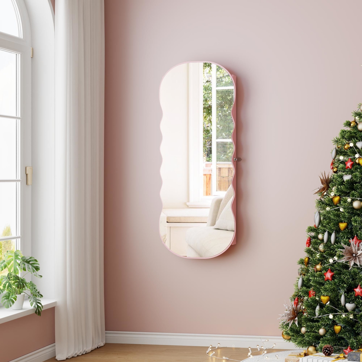 Click here for Vlsrka Wall / Door Full Length Mirror - Pink prices