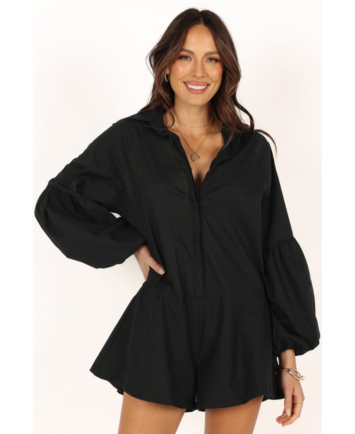 Click here for Petal and Pup Womens Elsa Romper - Black prices