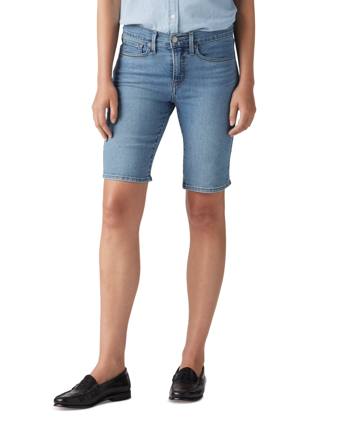 Click here for Levis Womens Mid-Rise Shaping Bermuda Shorts - Cam... prices