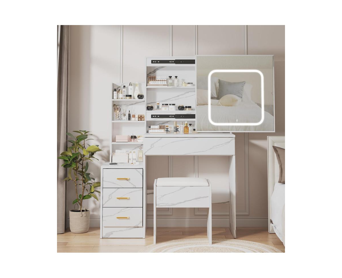 Click here for gaomon Vanity Desk with Sliding Mirror and Lights... prices