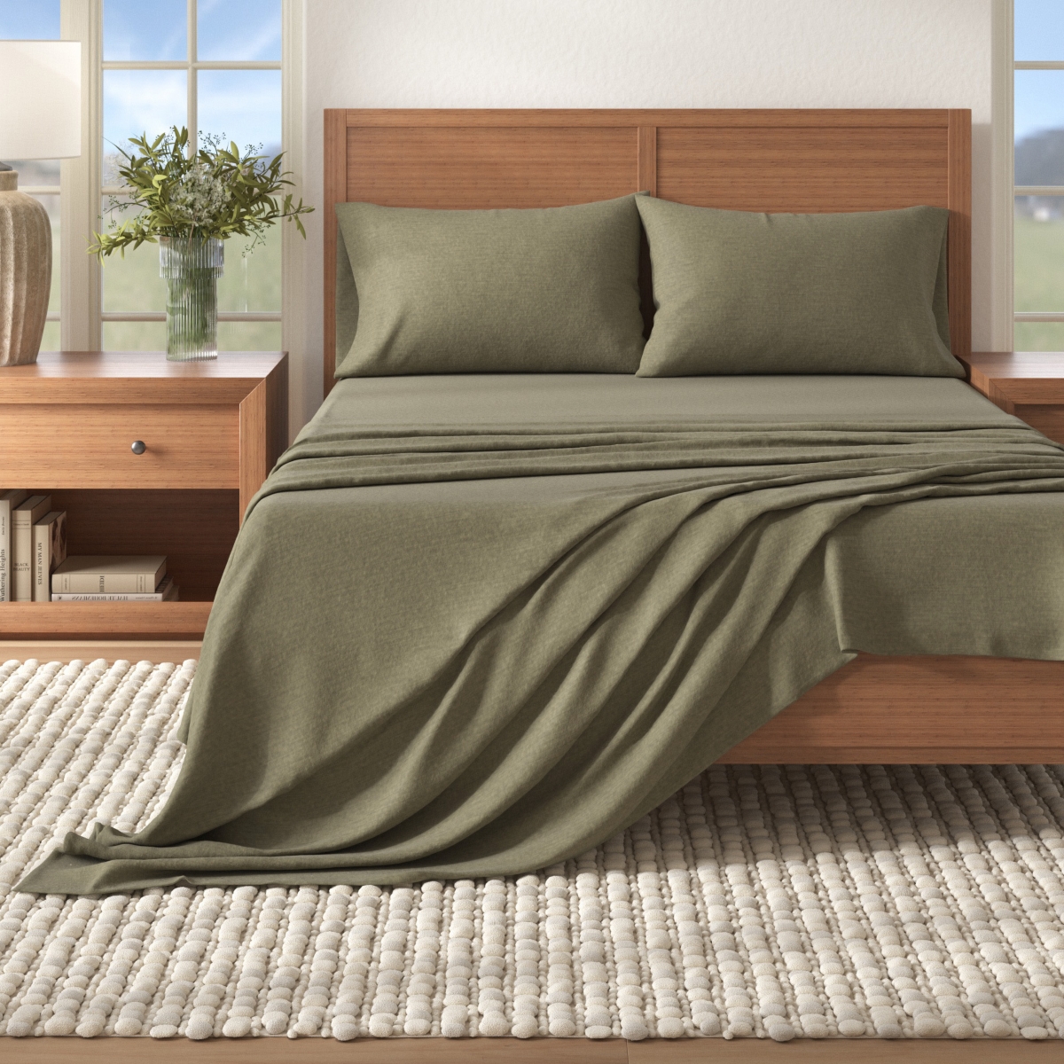 Click here for Linery & Co. Cotton Blend Flannel Sheet Set - Heat... prices