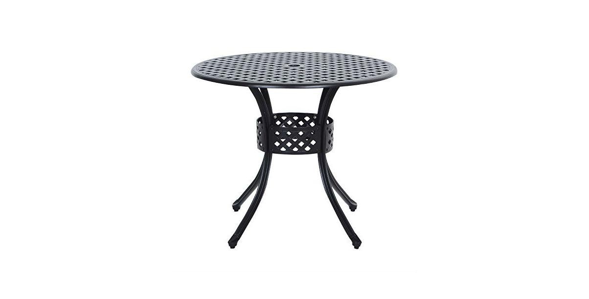 Click here for Slickblue Round Metal Outdoor Patio Table in Cast... prices