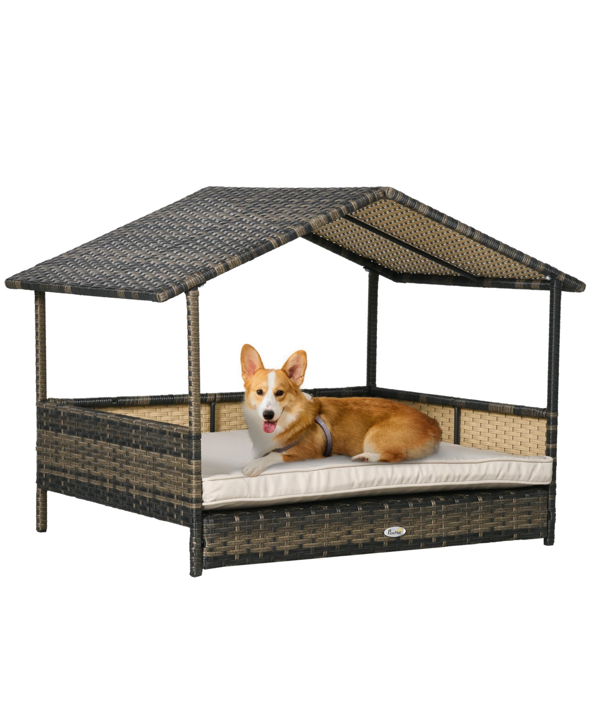 Click here for PawHut Wicker Dog House for Small and Medium Dogs... prices