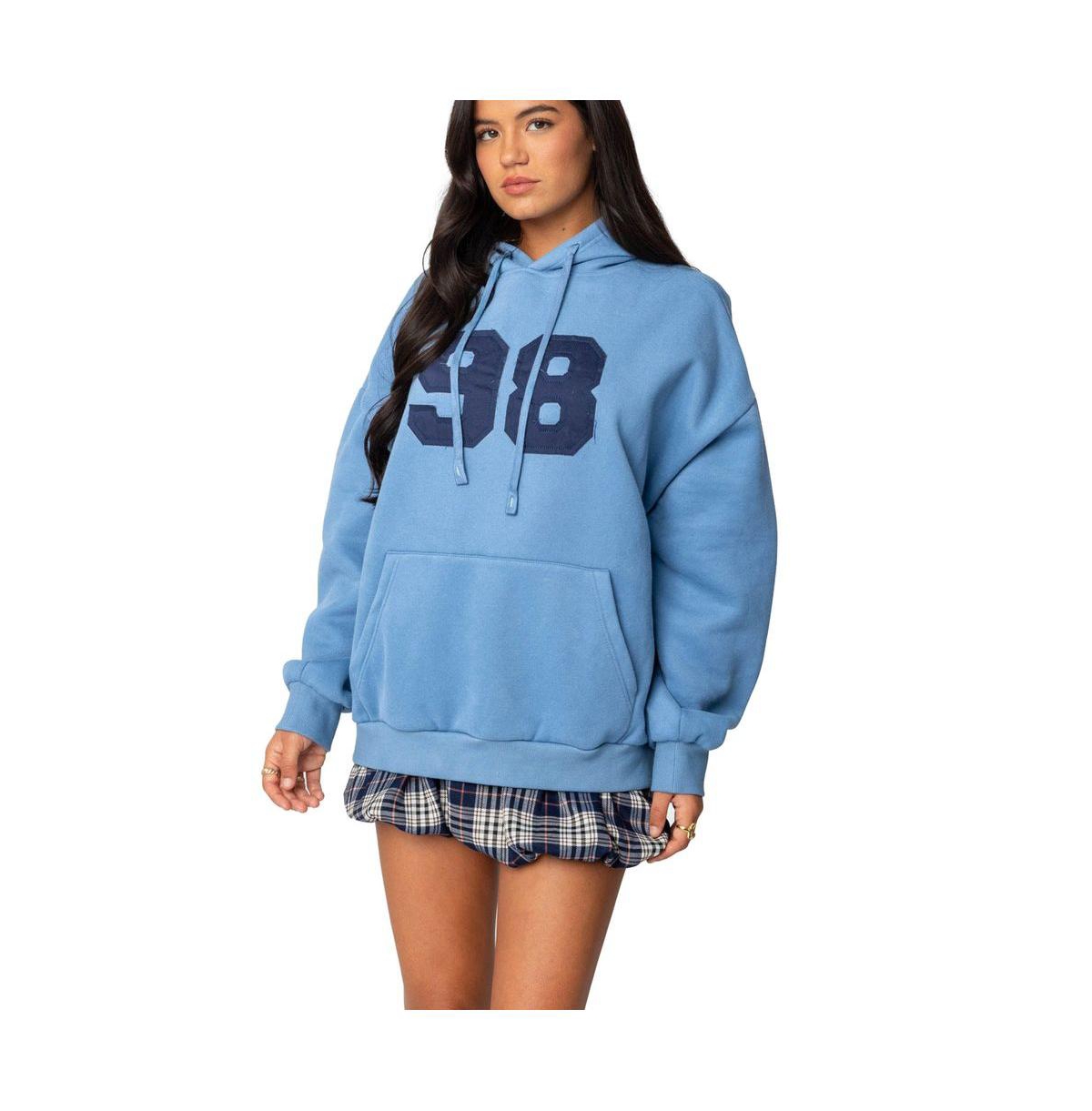 Click here for Edikted Womens 98 Oversized Hoodie - Blue prices