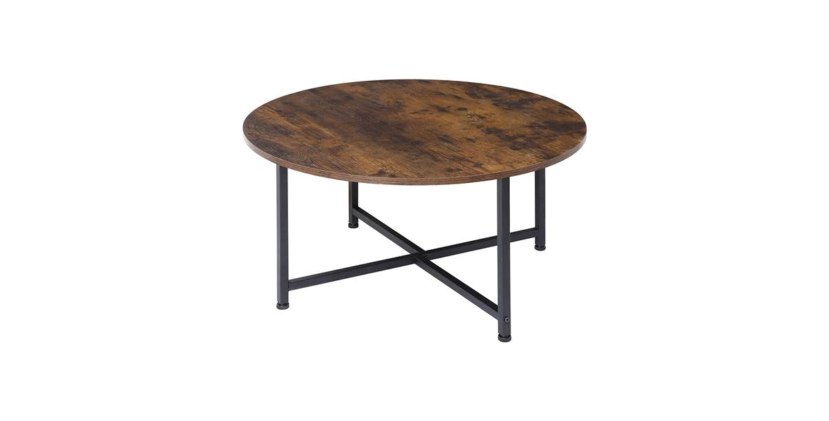Click here for Modern Round Industrial Coffee Table – Wood... prices