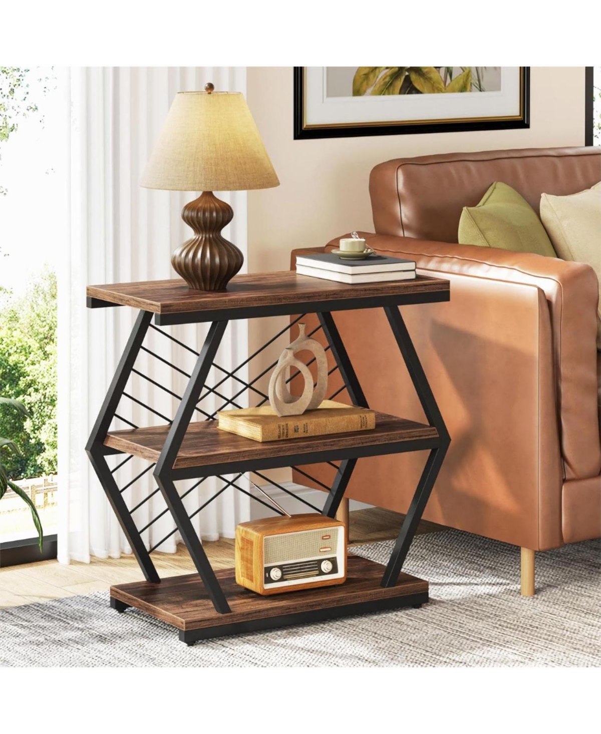Click here for Tribesigns End Table  Industrial Side Table with 3... prices