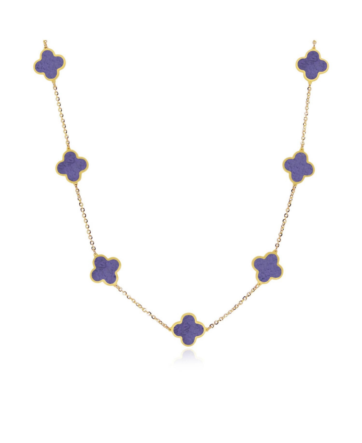 Click here for The Lovery Small Amethyst Clover Necklace 14K Gold... prices