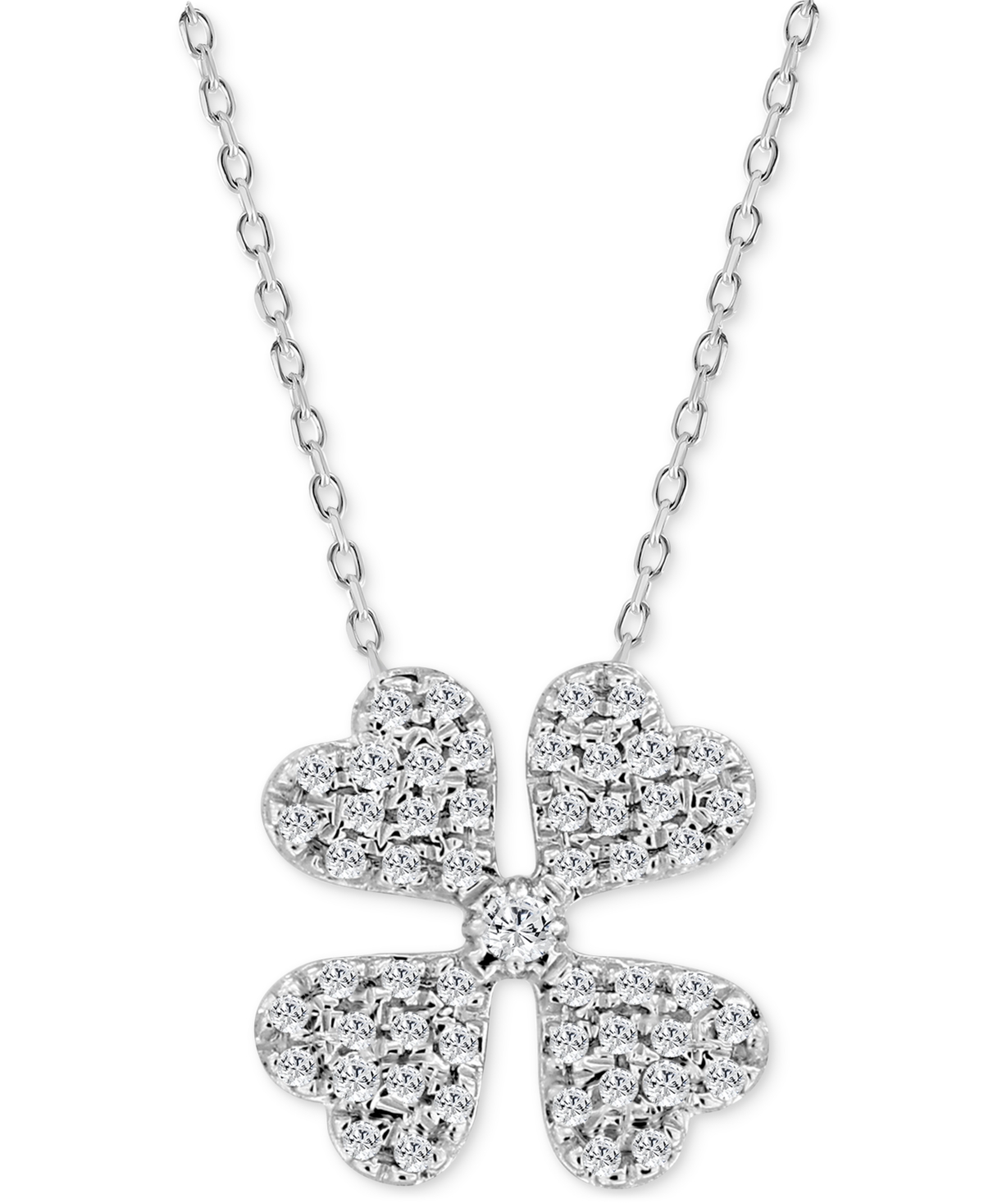 Click here for Diamond Four Leaf Clover Pendant Necklace (1/10 ct... prices