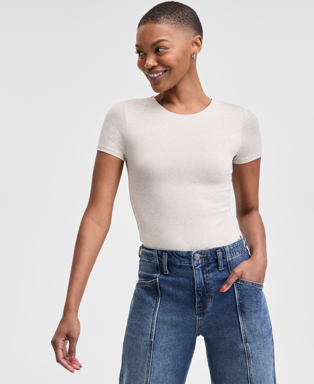 Click here for And Now This Womens Double-Layered Crewneck Bodysu... prices