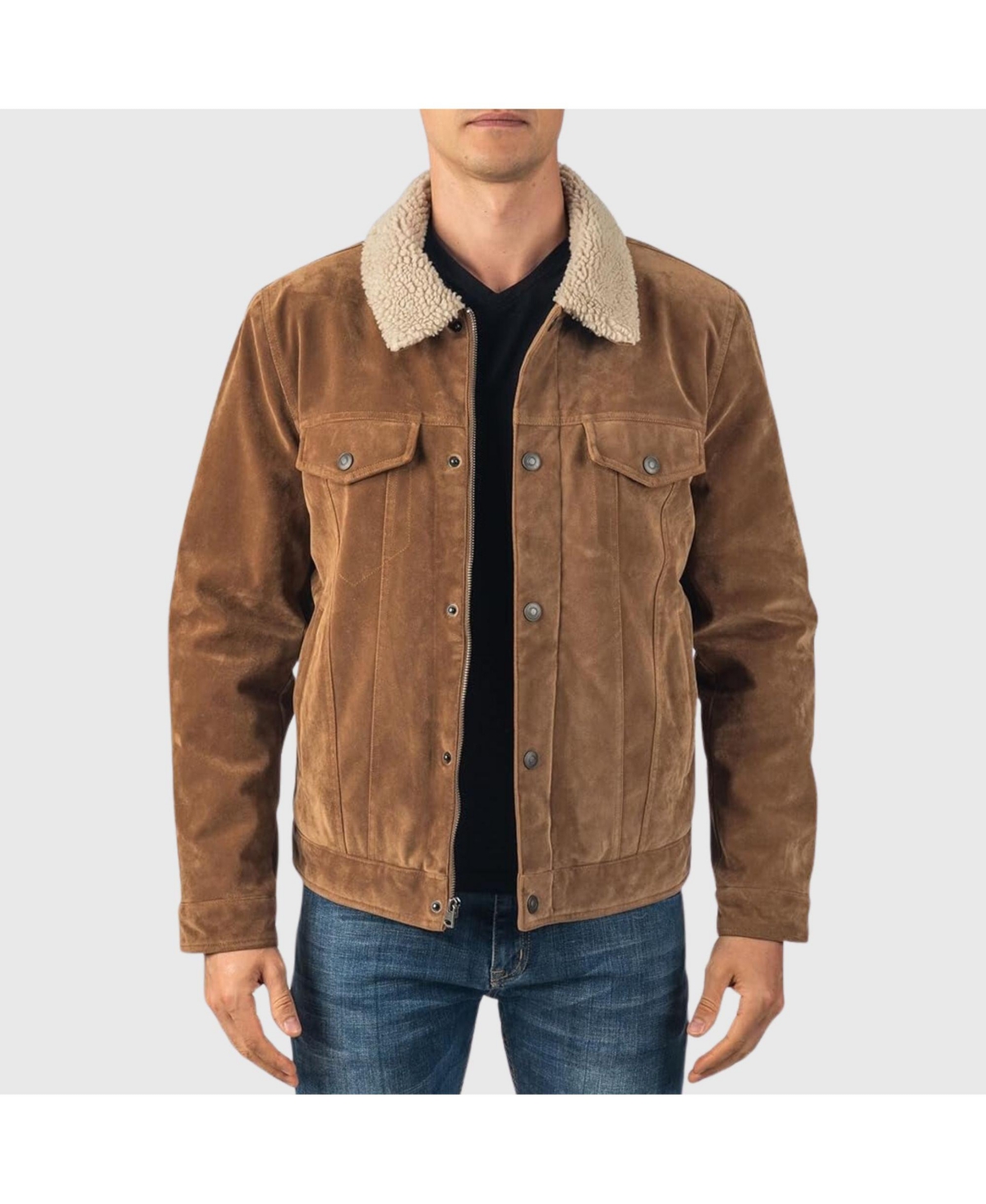 Click here for Alpine Swiss Mens Aaron Fitted Trucker Jacket Sher... prices