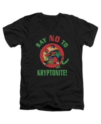 Superman Men's Say No To Kryptonite Short Sleeve Adult V Neck Tee / T ...