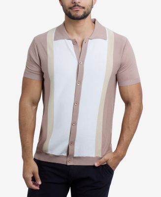 SPRING + MERCER Men's Short Sleeve Sweater Knit Polo Shirt - Macy's