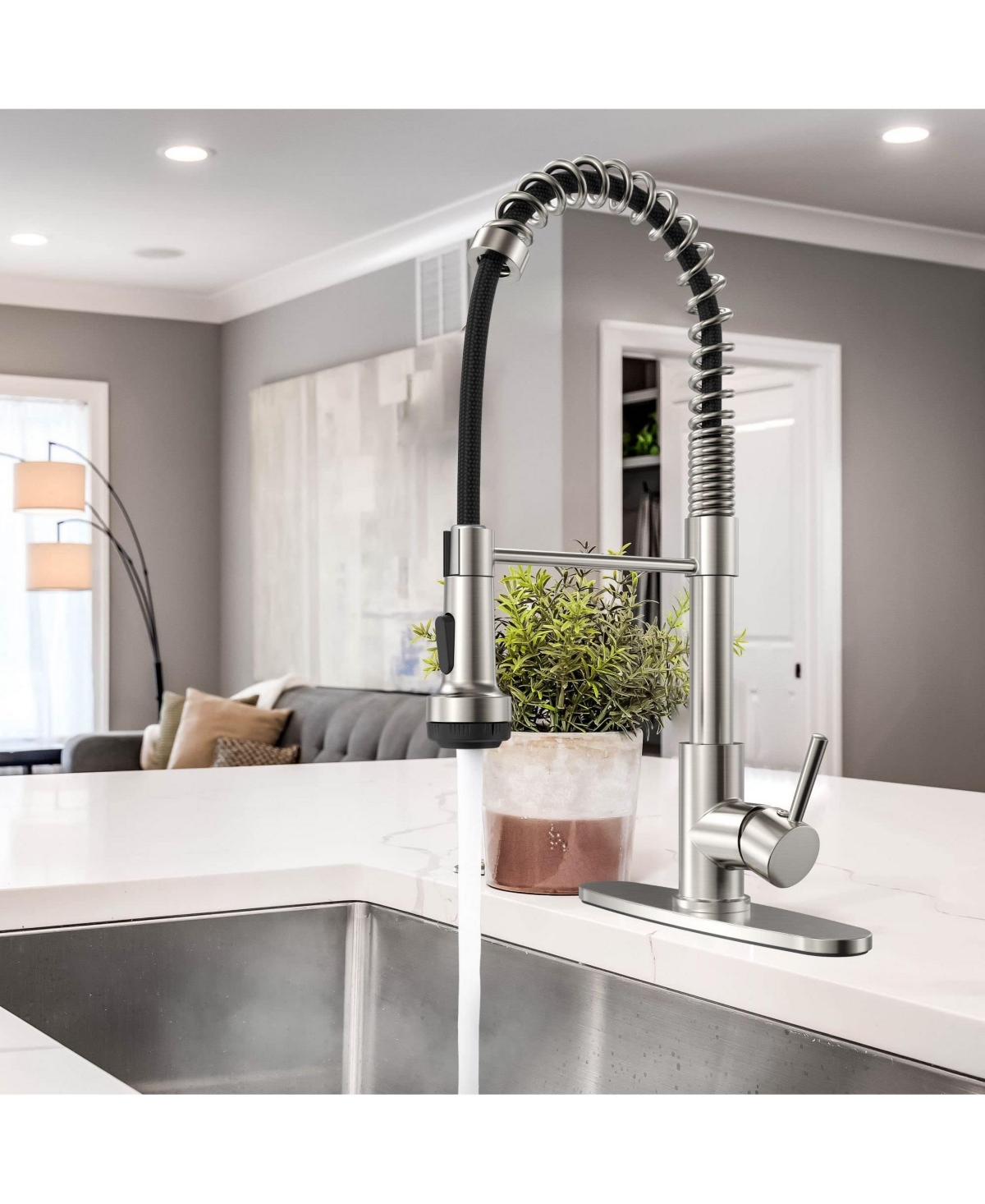 Click here for Lovmor 4-Function Brushed Nickel Pull Down Single... prices