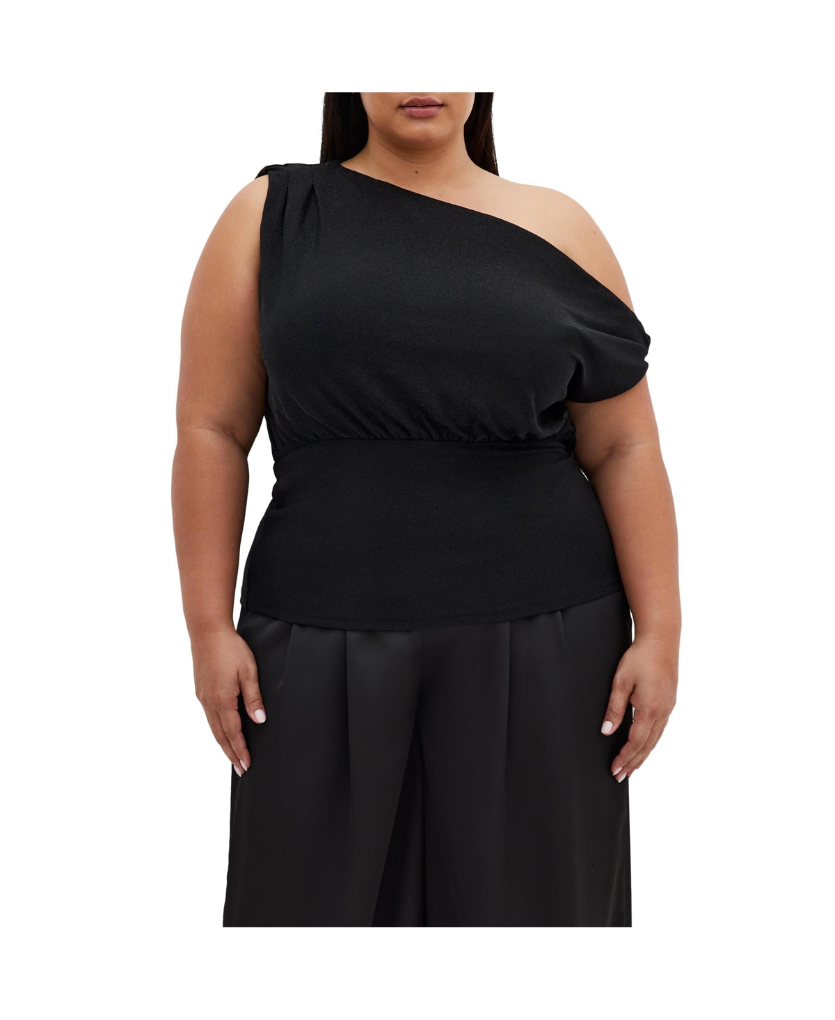 Click here for Plus Size Paloma Shimmer Top - Black prices
