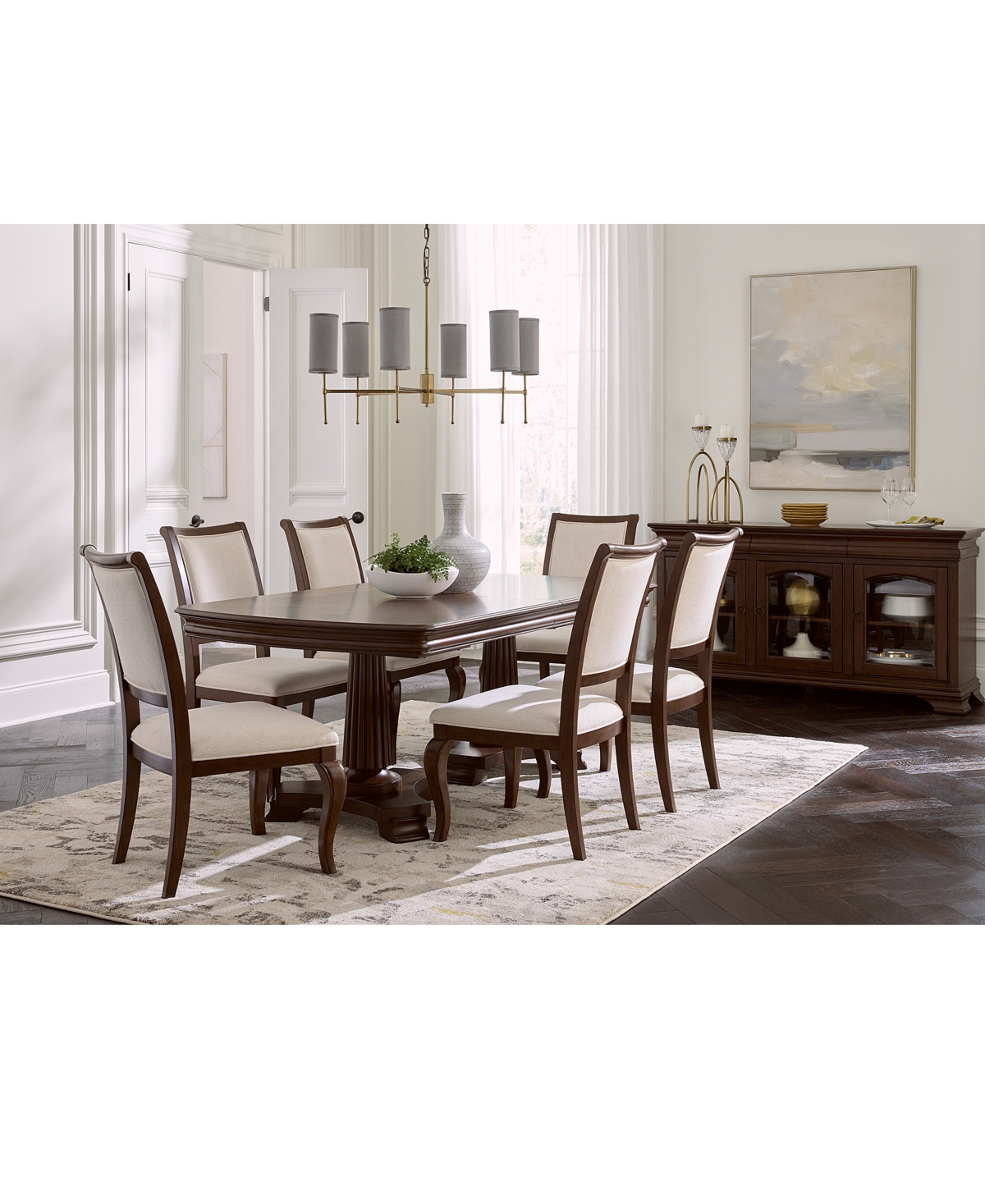 Click here for Nelman 7-Pc. Rectangular Dining Set (Table & 6 Sid... prices