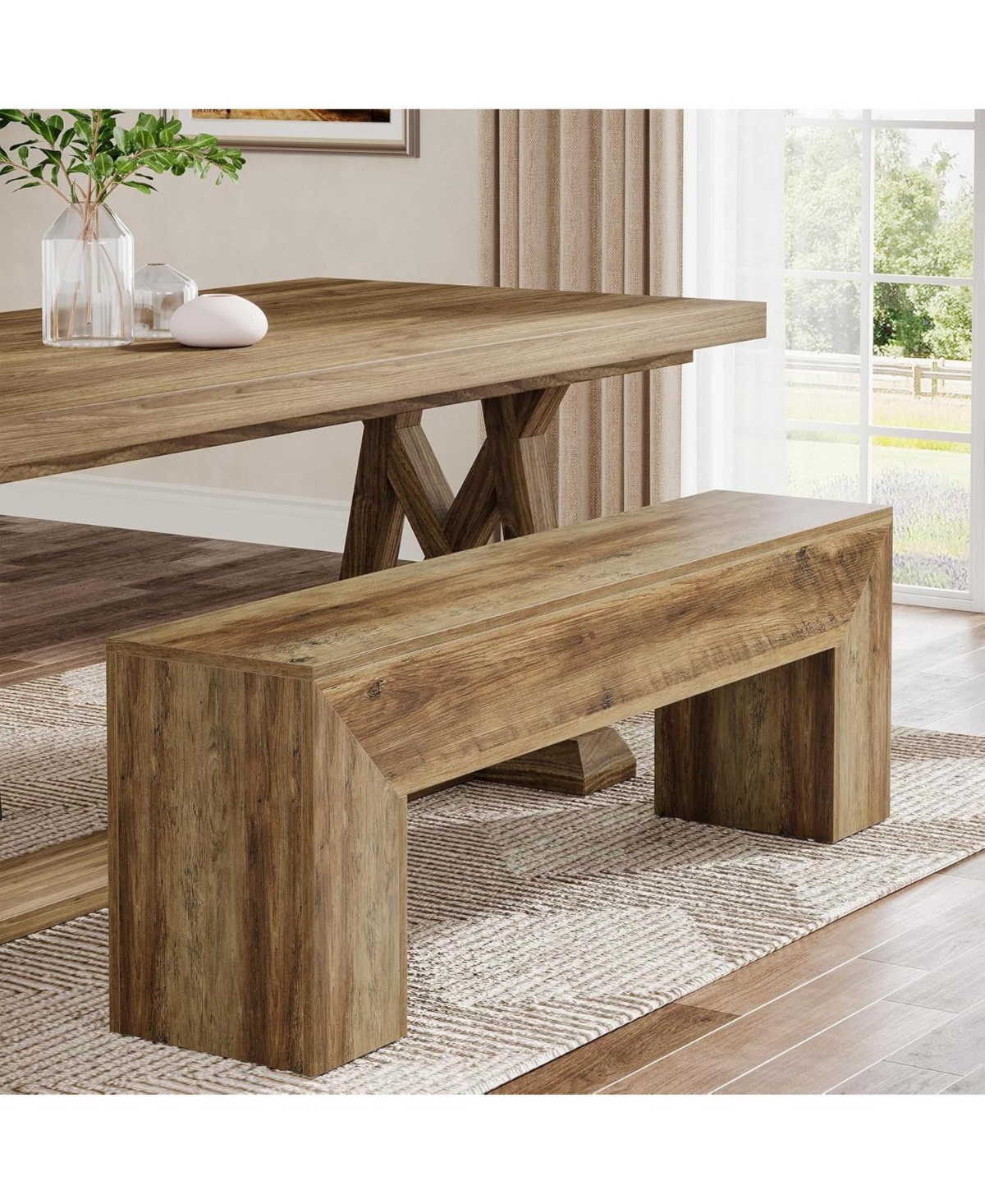 Click here for Tribesigns Dining Bench  Farmhouse Wooden Entryway... prices