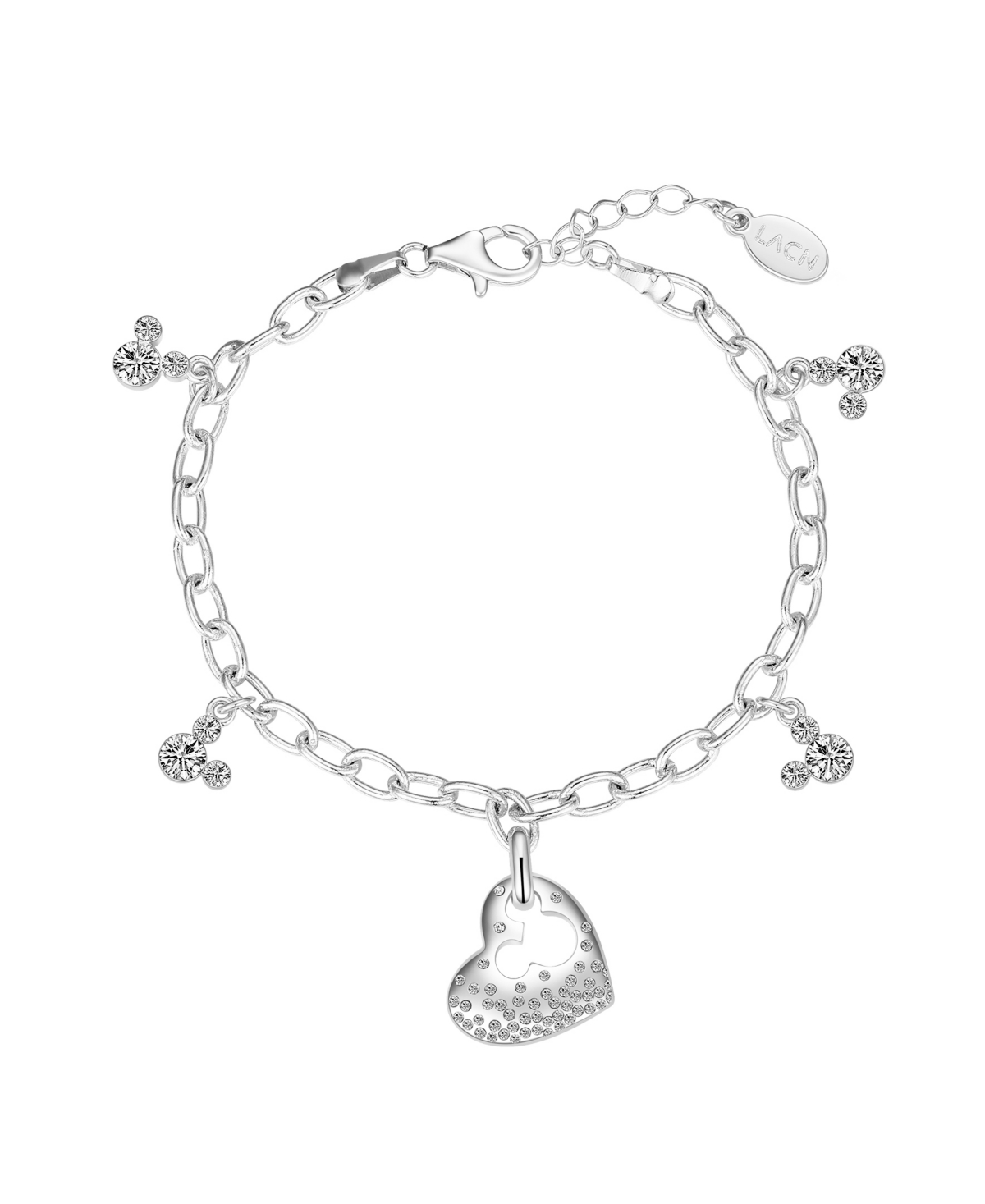 Click here for Disney Crystal Mickey Mouse Heart Charm Bracelet -... prices