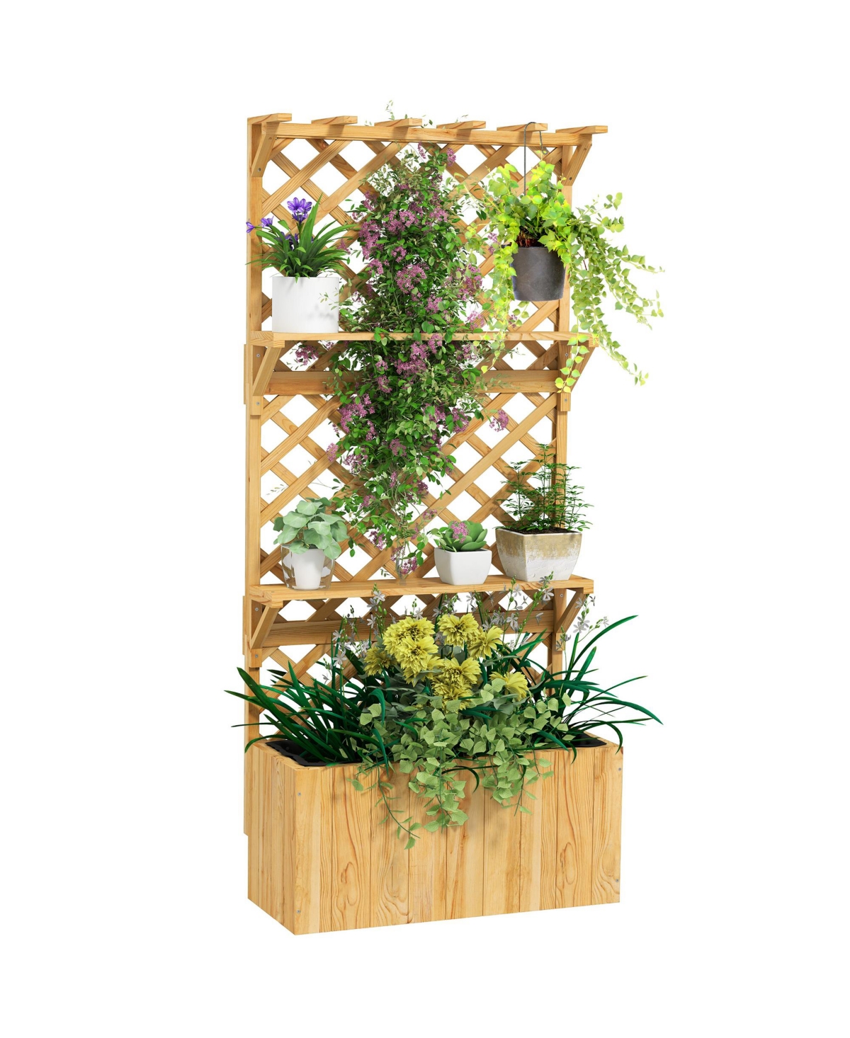 Click here for Outsunny Raised Garden Bed with Trellis and Plant... prices