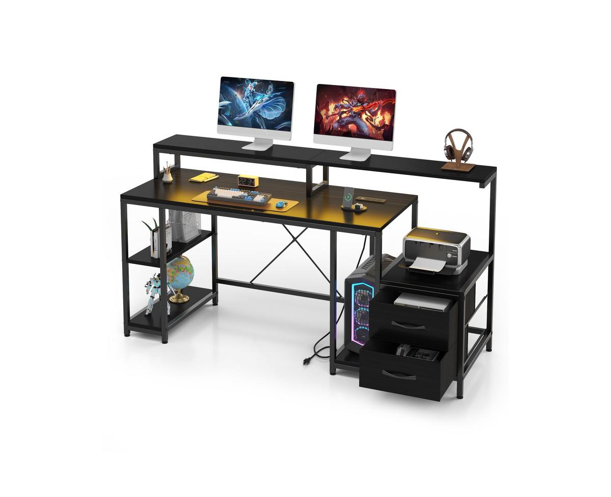 Click here for gaomon Computer Desk 63 with File Drawer  Gaming D... prices