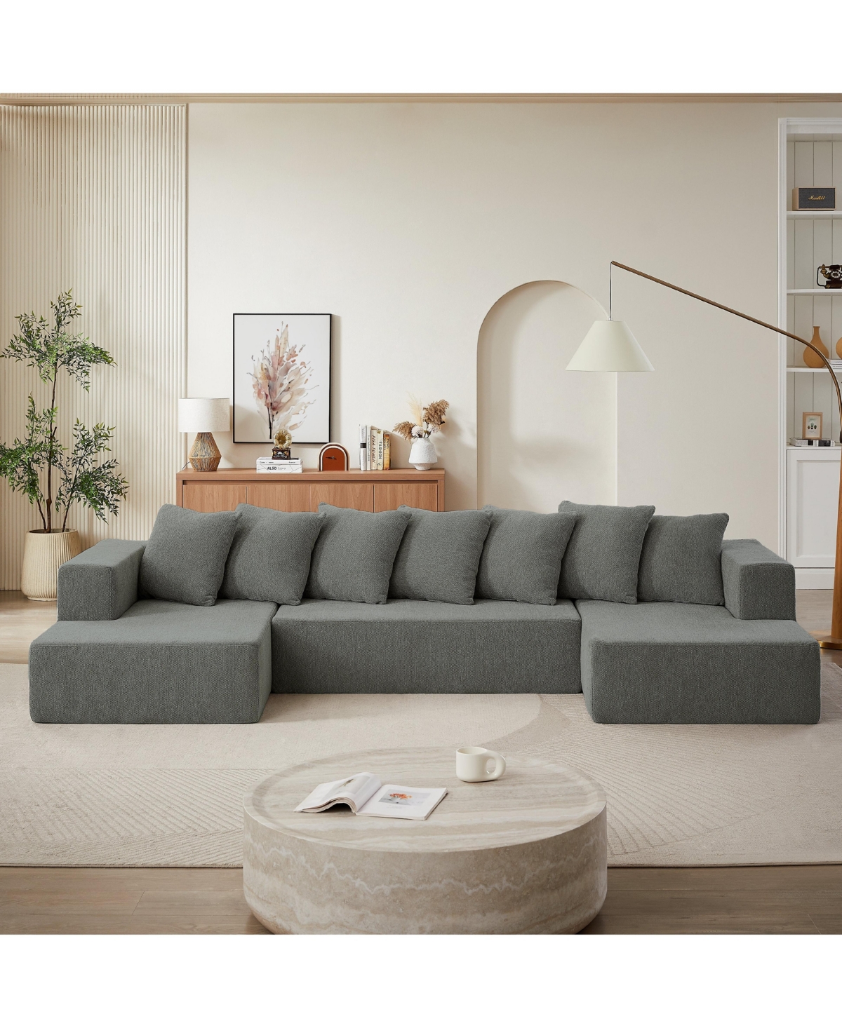 Click here for Boyel Living Chenille U-Shaped Sectional Sofa Set... prices