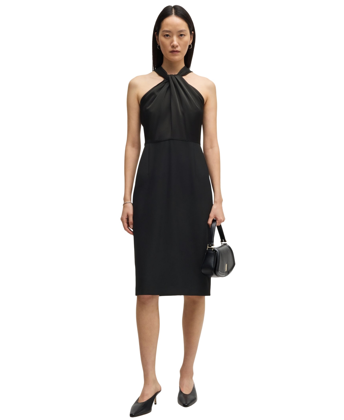 Click here for Boss by Hugo Boss Womens Twist-Detail Dress - Blac... prices
