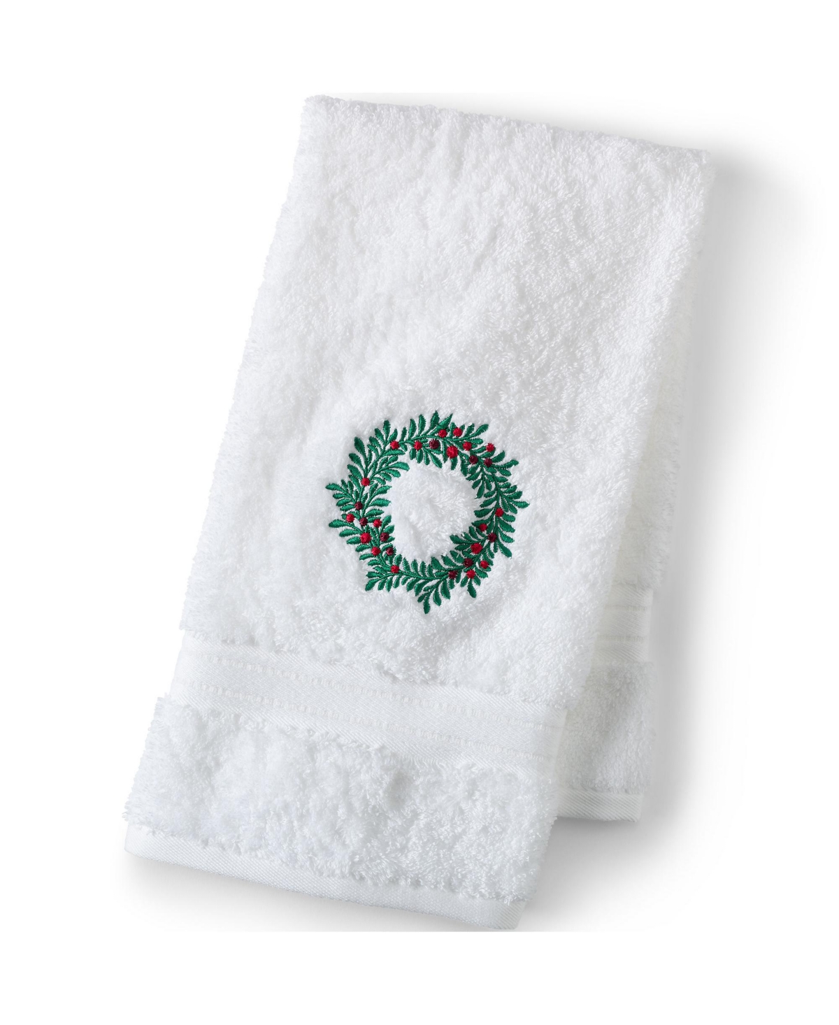 Click here for Lands End Seasonal Cotton Embroidered Hand Towel -... prices