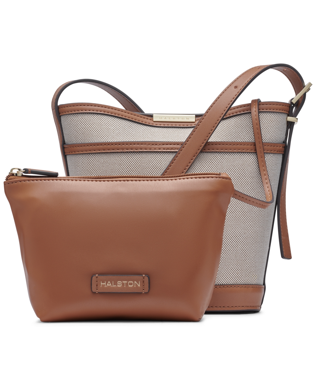 Click here for Halston Jagger Medium Bucket Bag - Oak  Natural prices