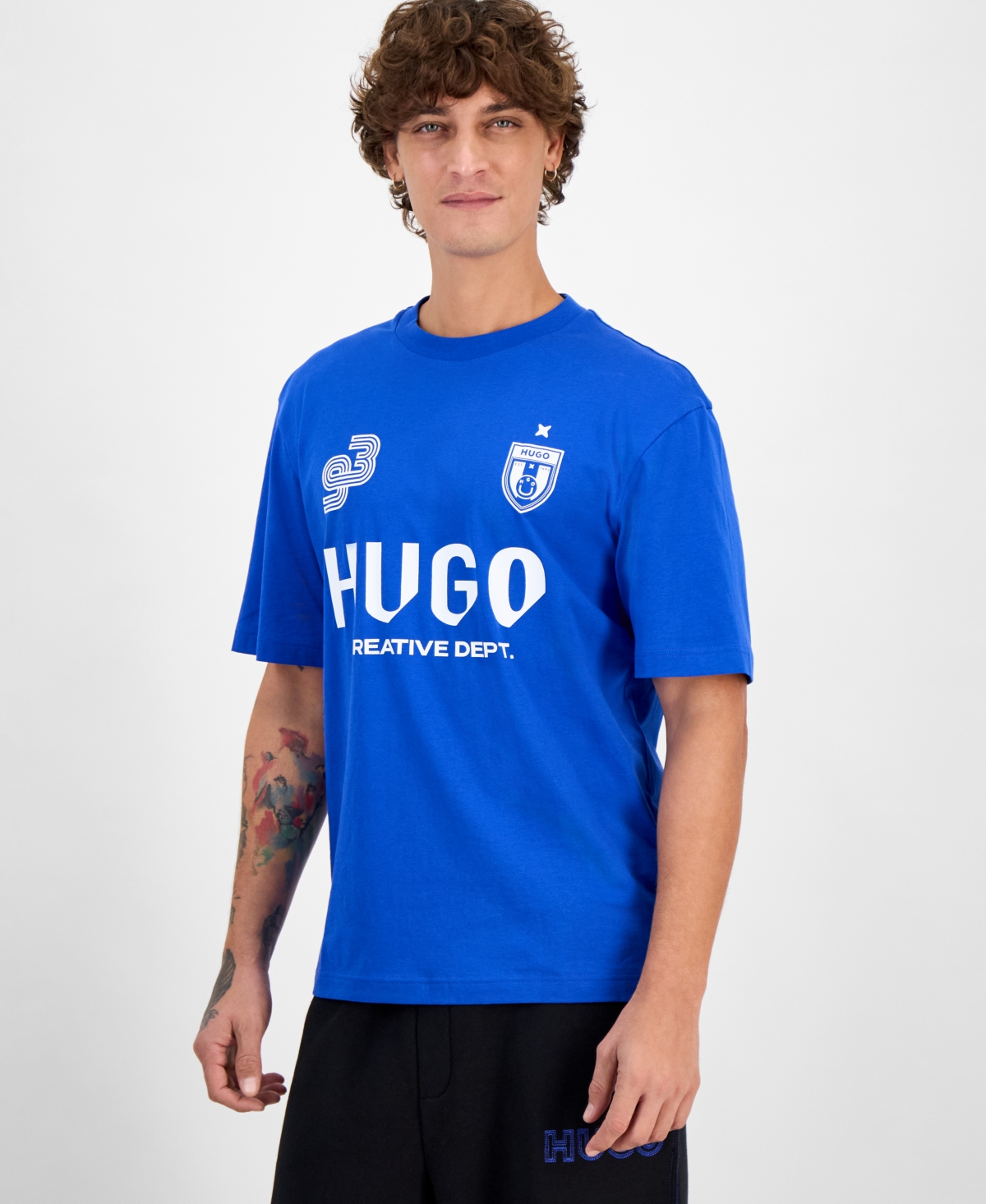 Click here for Hugo by Hugo Boss Mens Logo Graphic T-Shirt - Blue prices