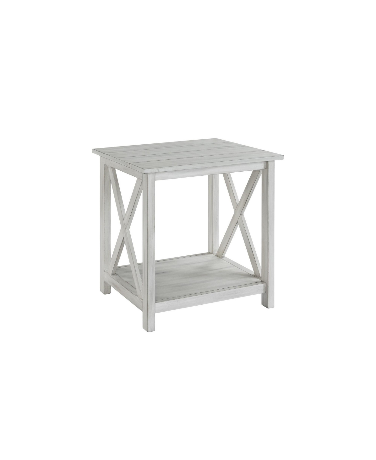 Click here for 1 Open Shelf End Table with X-Shaped Accents Styli... prices