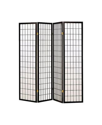 Slickblue 4-Panel Foldable Room Divider with Grid Design for Modern and ...