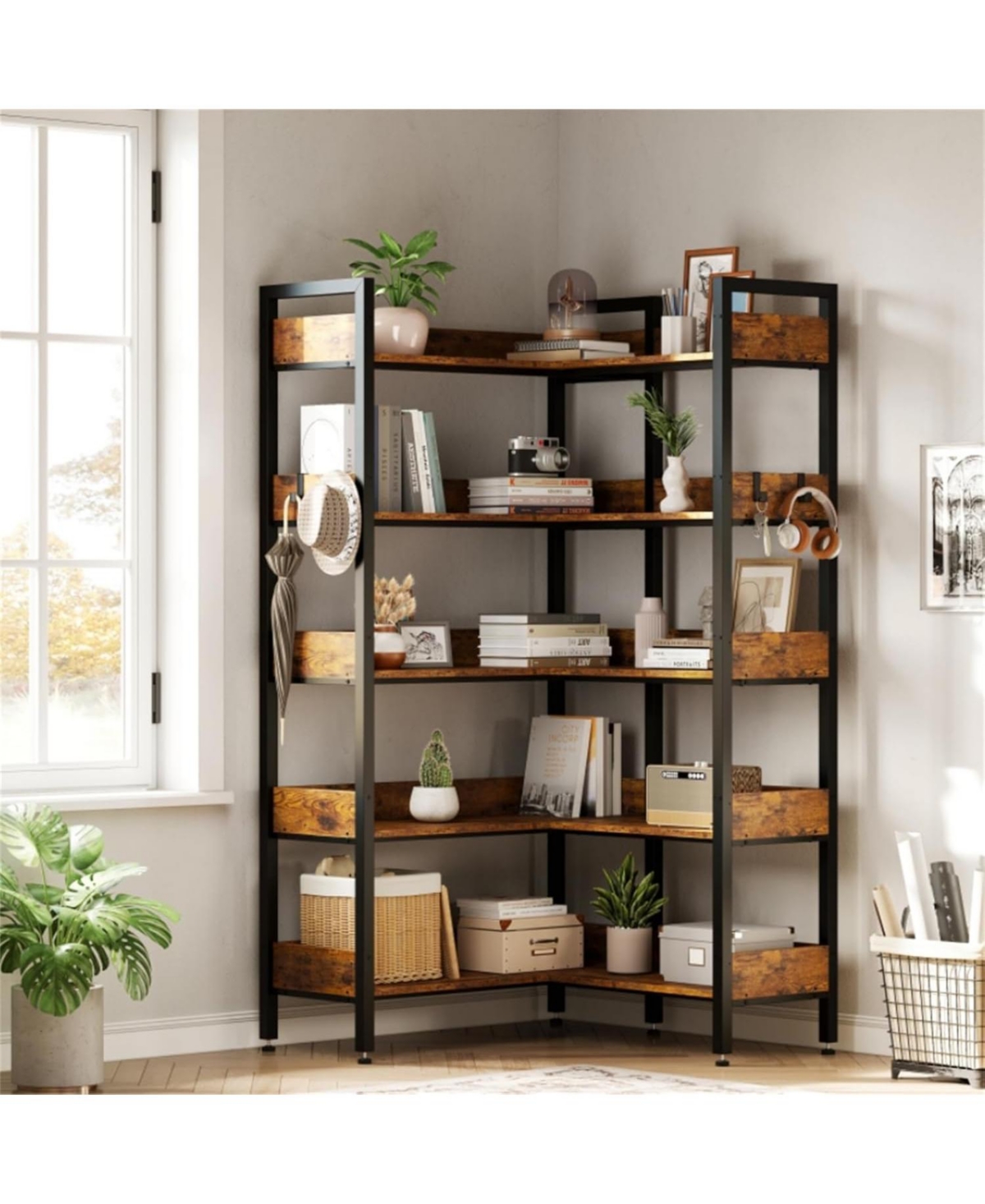 Click here for gaomon Corner Bookshelf  5-Tier Bookshelves with 4... prices