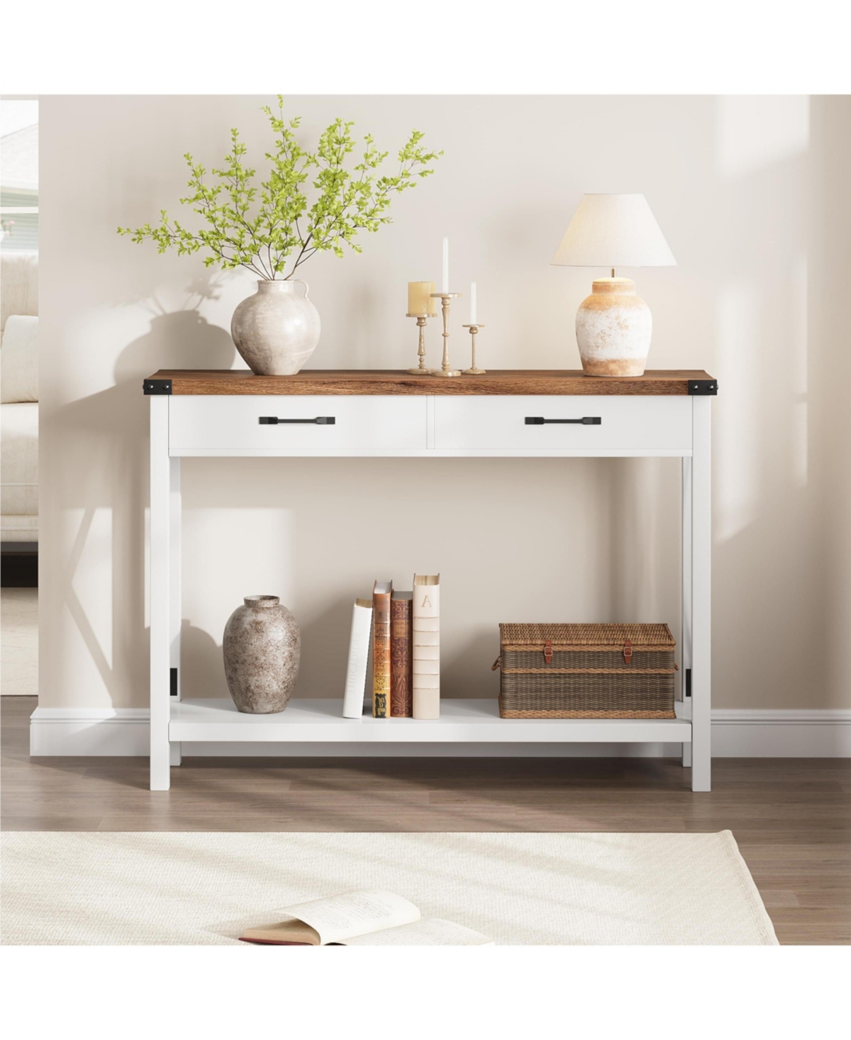 Click here for gaomon Wooden Entryway Table  Farmhouse Console Ta... prices