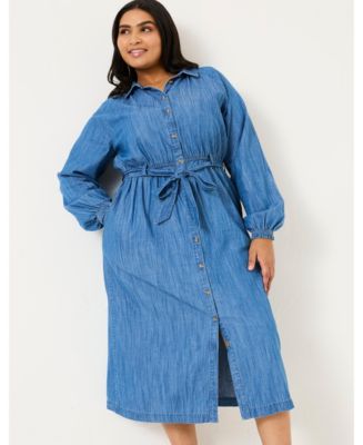 FatFace Plus Size Abi Denim Midi Dress - Macy's