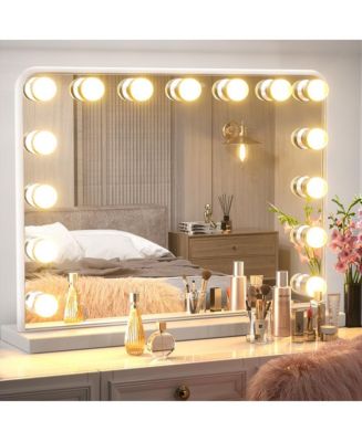 keonjinn Hollywood 23x17 Inch Frame Makeup Mirror with 3 Color Lights ...