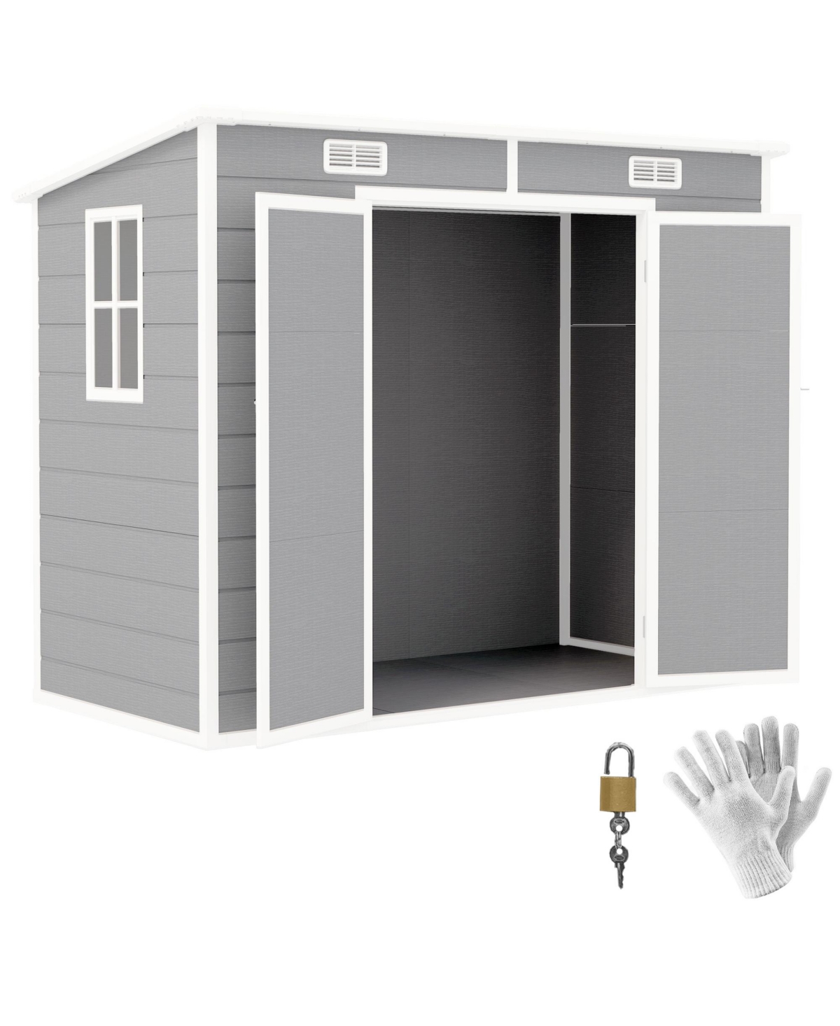 Click here for Outsunny 8 x 4 Outdoor Storage Shed  Resin Shed wi... prices