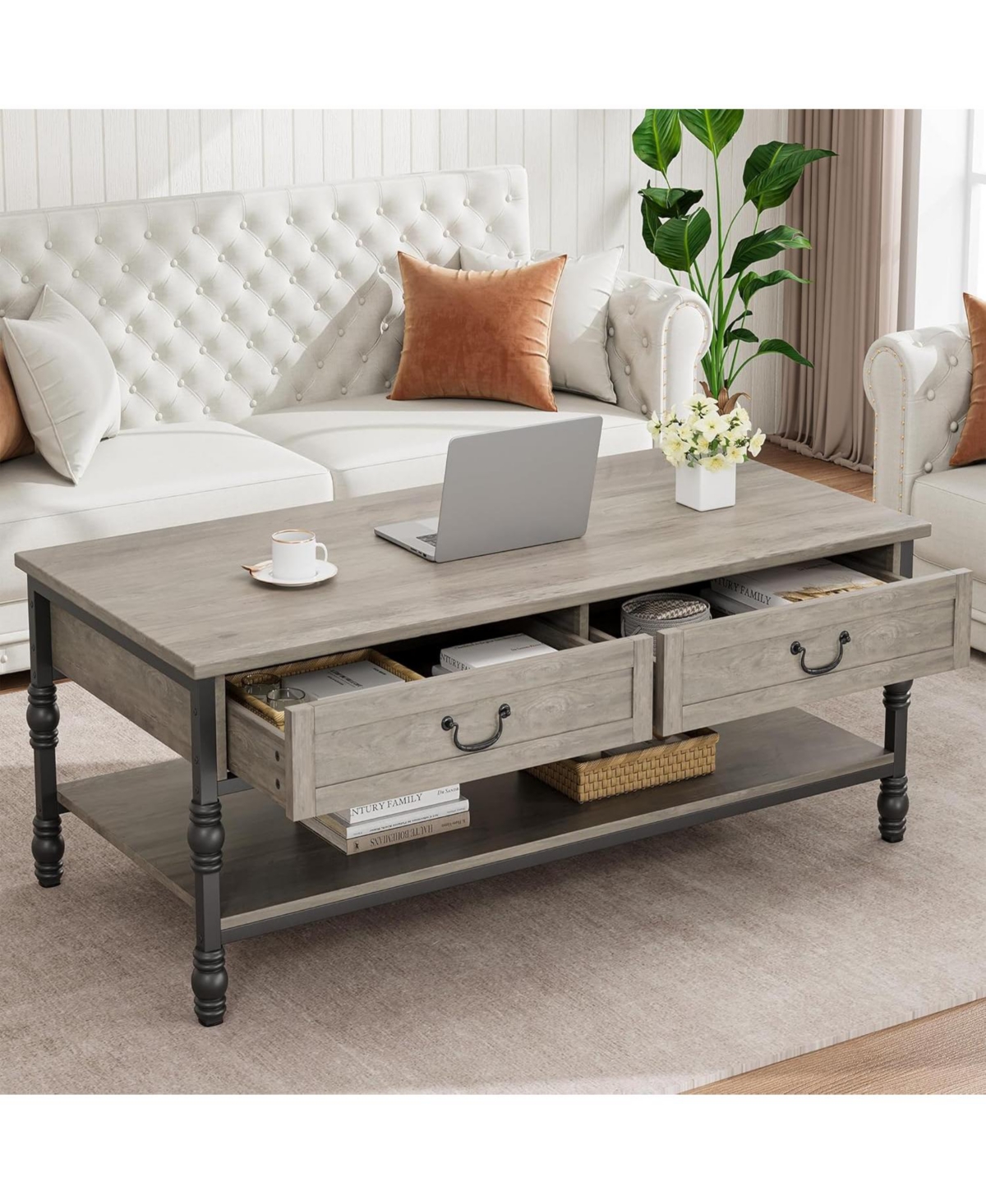 Click here for gaomon Coffee Table with Drawers  41 Large Center... prices