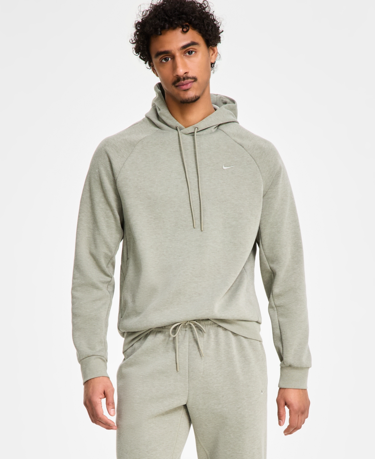 Nike Mens Primary Dri-fit Uv Pullover Versatile Hoodie - Light Army