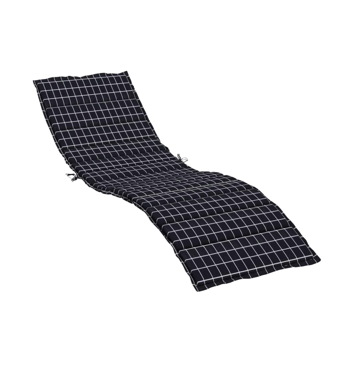 Click here for Sun Lounger Cushion Black Check Pattern Oxford Fab... prices