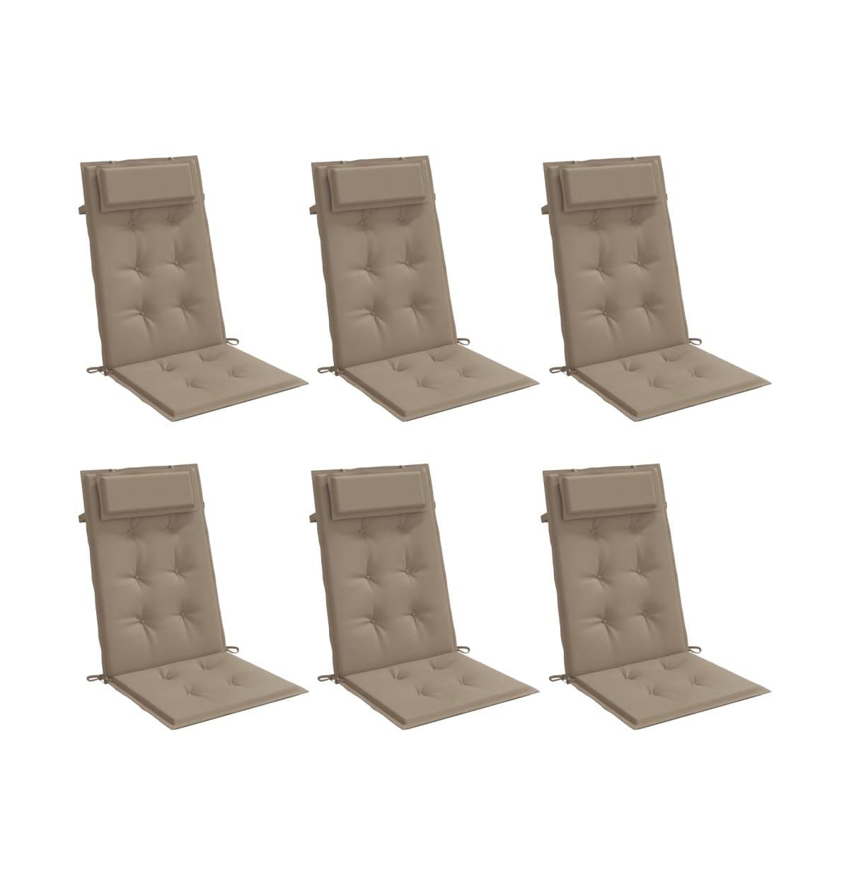 Click here for vidaXL Highback Chair Cushions 6 pcs Taupe Oxford... prices