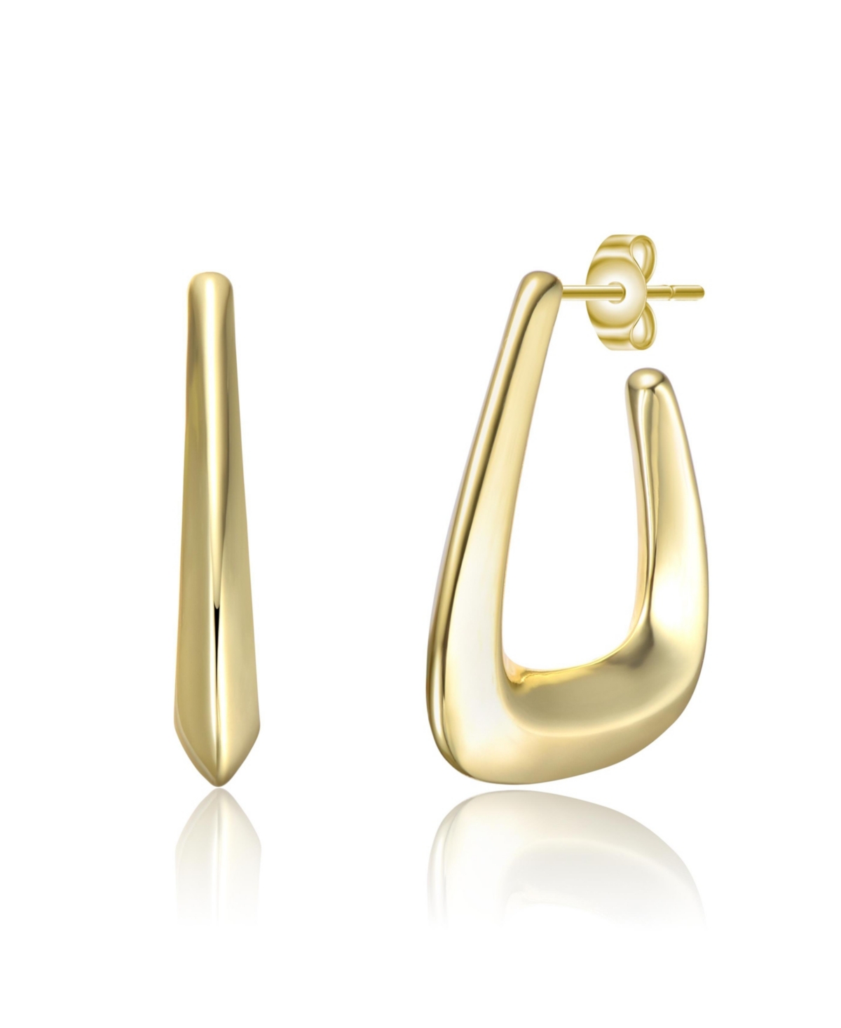 Click here for Irregular Box-Shaped Hoop Earrings in White Gold P... prices