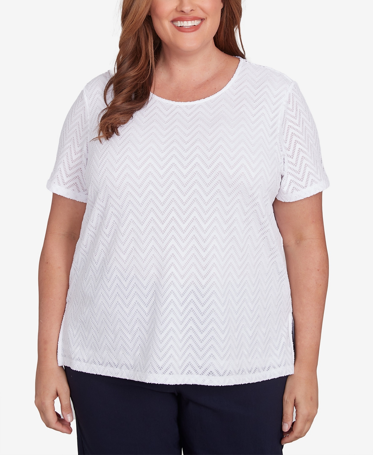 Click here for Alfred Dunner Plus Size Classic Textured Chevron L... prices