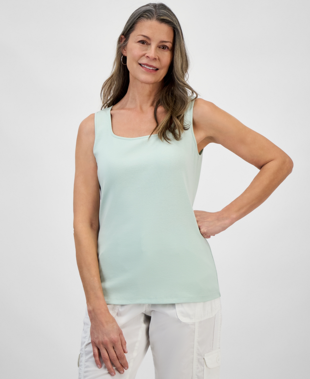 Click here for Style & Co Womens Cotton Square-Neck Tank Top  Exc... prices