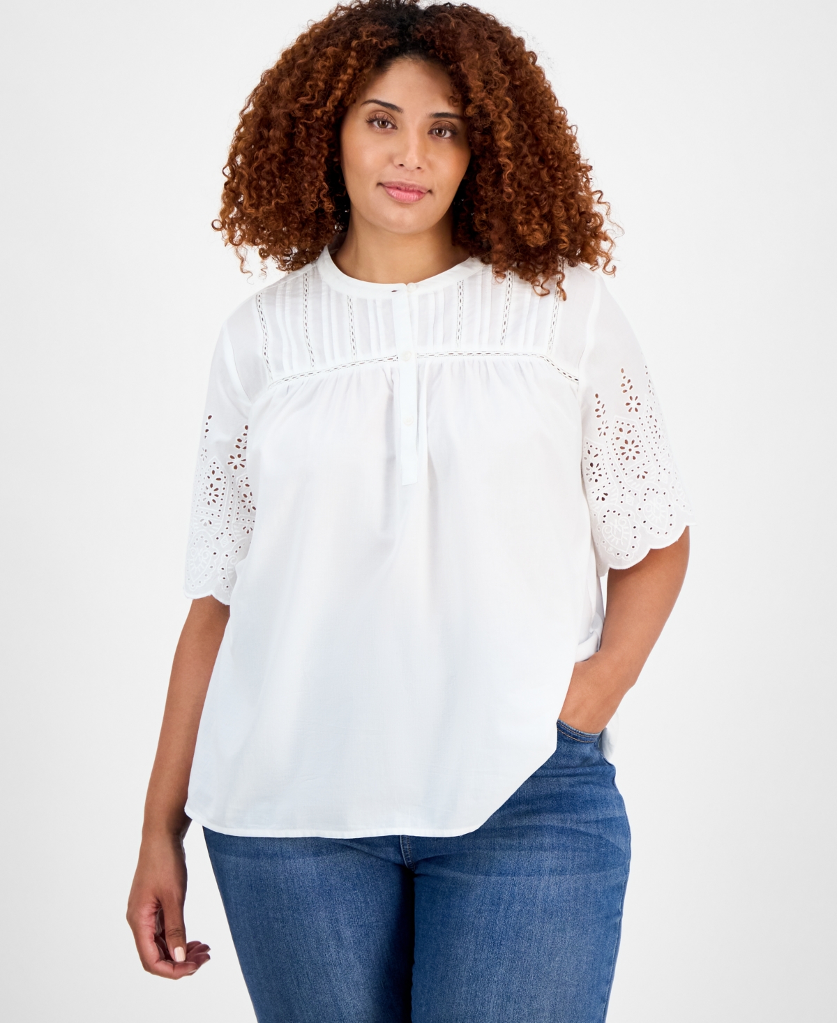 Click here for Style & Co Plus Size Short-Sleeve Blouse  Exclusiv... prices